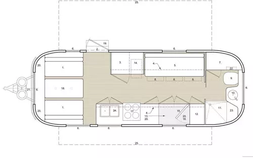 Vintage Airstream стає затишним місцем для життя та роботи 10118_14