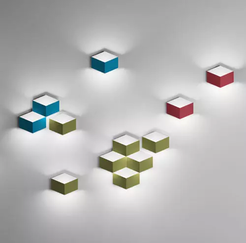 LIPAT 3D Cube Sconce oleh Arik Levy untuk Vibia