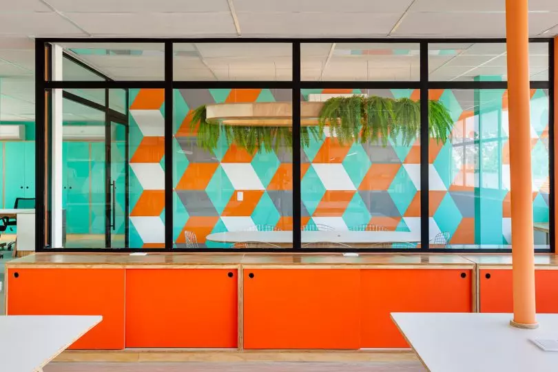 bureau moderne orange et vert