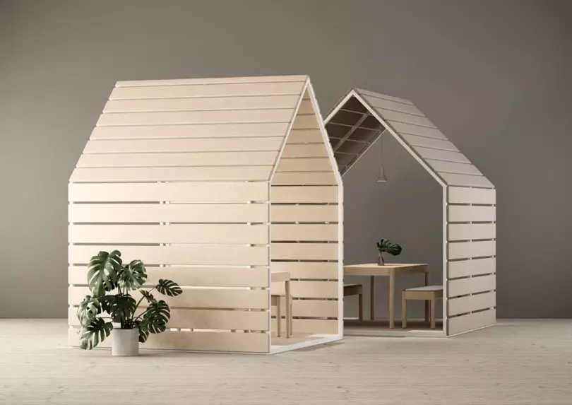 Winter Landscape-Inspired Office Pavilions le Dividers ka Johan Kauppi bakeng sa Glimakra