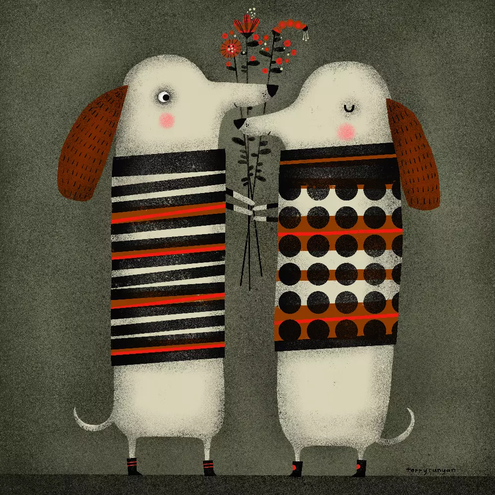 Илустрации за кучиња од Тери Руњан