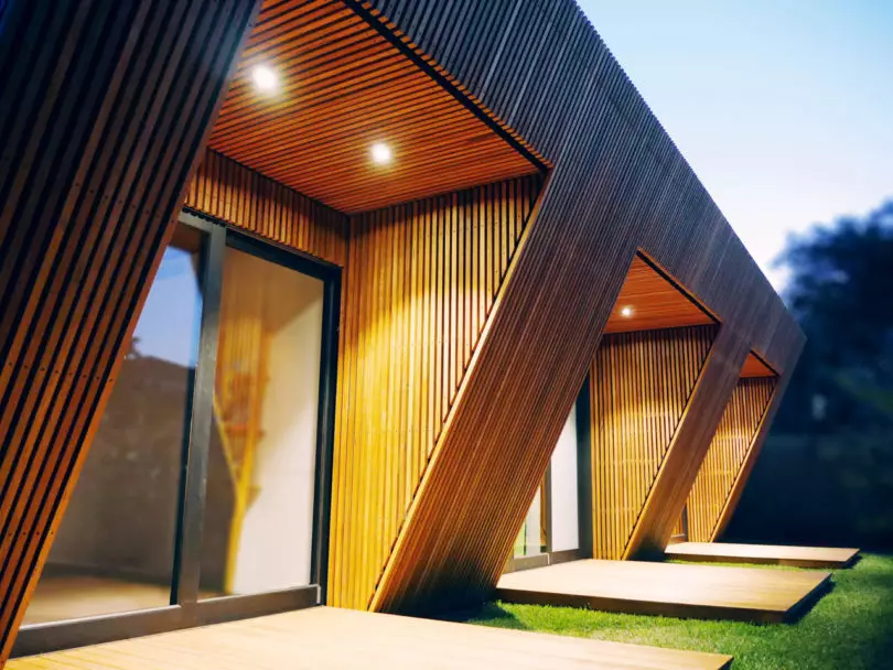 An Angled, Contemporary Extension on a 1970's Brick House ni Melbourne